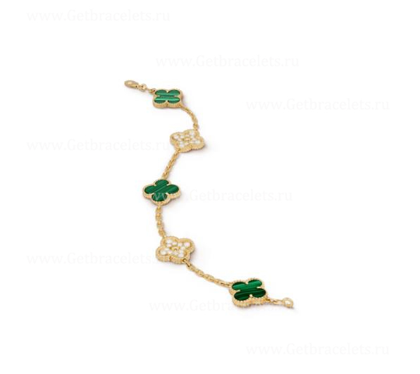 Replica Van Cleef Arpels Vintage Alhambra Bracelet 5 motifs With ...