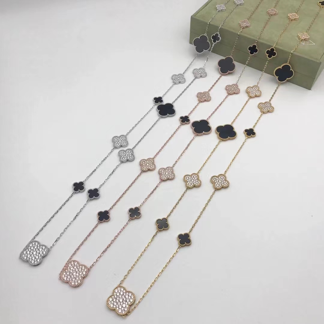 Van Cleef & Arpels Magic Alhambra Long Necklace 16 Motifs With Diamonds ...